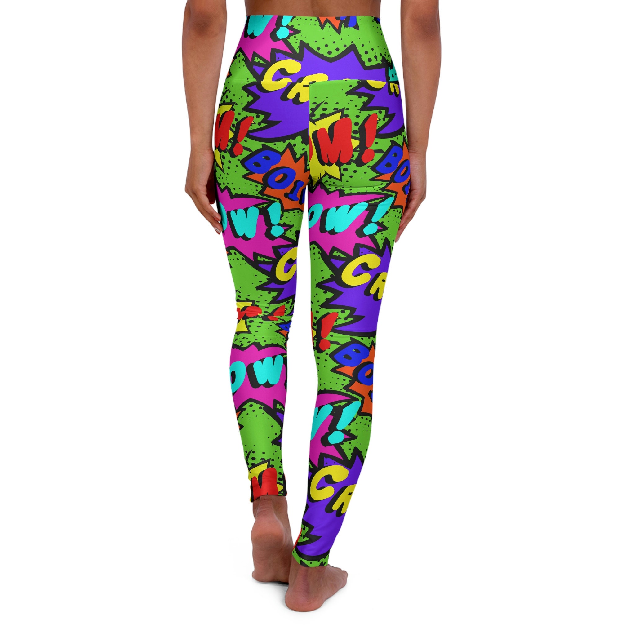 Comic Book Nostalgia Yoga Pants, 90s Cartoon Leggings, Superhero Skinny ...
