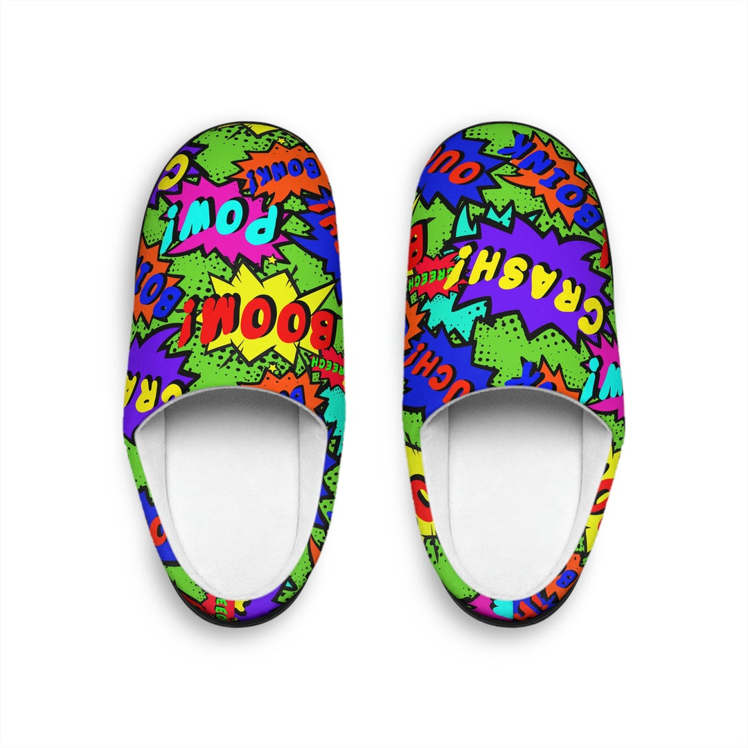 Mens's Superhero Indoor Slippers, Comic Book Slippers, Action Comics ...