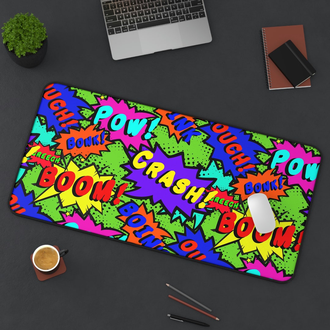 Superhero Comics Gaming Mouse Pad, Gift for 90s Gamer, Comic Book Mouse ...