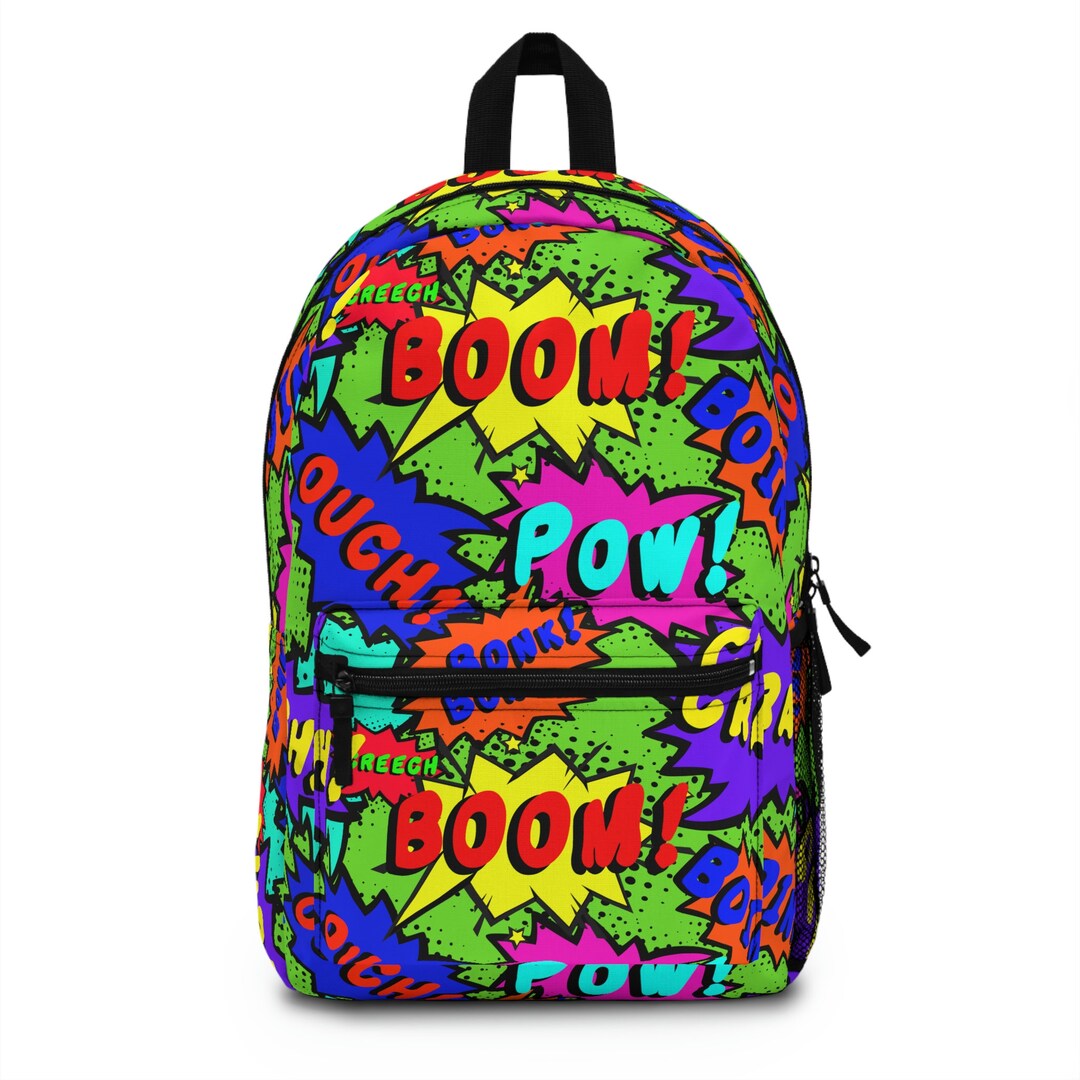 Comic Book Backpack, Superhero Bookbag, Action Comics School Sack, Gift ...