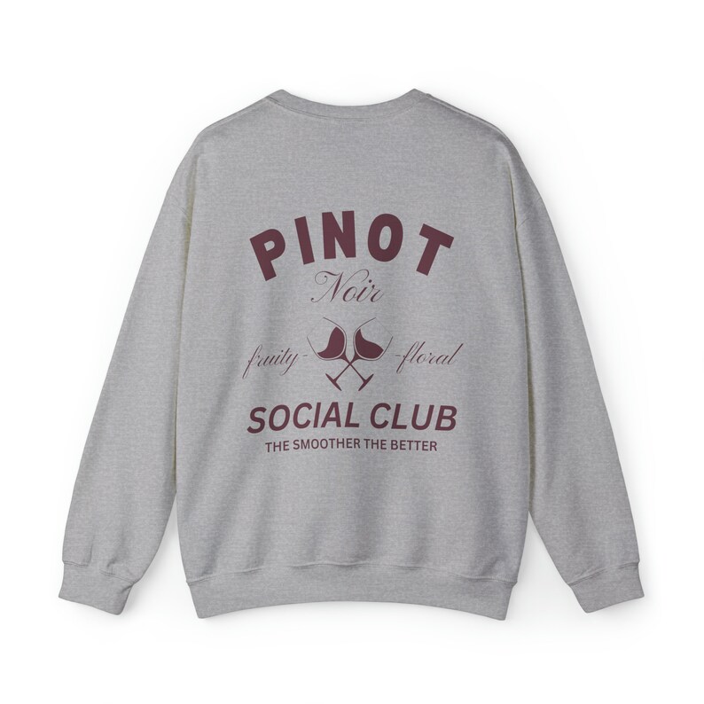 Pinot Noir Social Club Sweater, Red Wine Sweatshirt, Wine Pullover ...