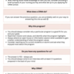 Emotional Intelligence & Personal CRNA School Interview Questions - Etsy