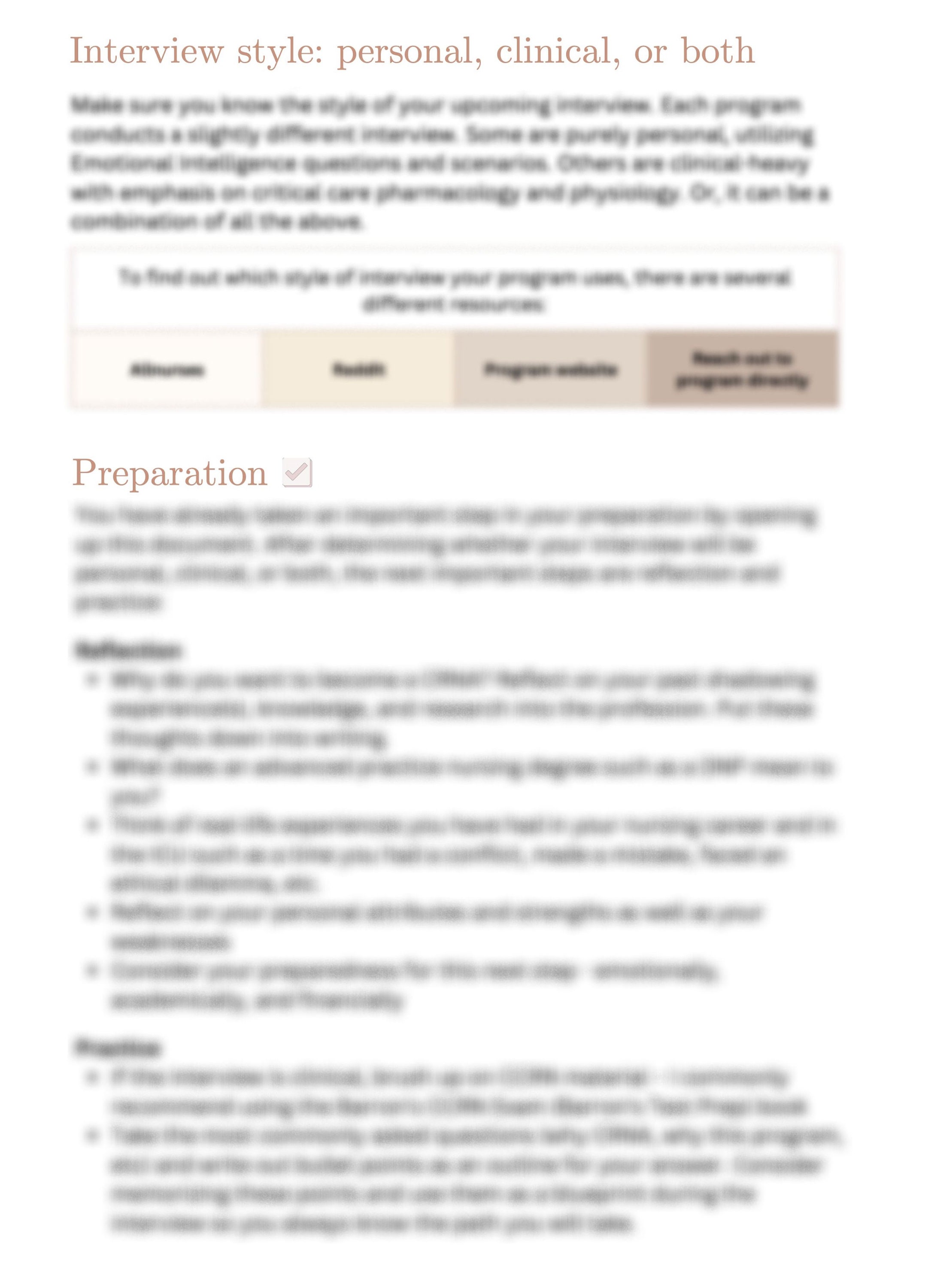 Interview Basics: CRNA School Interview Tips - Etsy