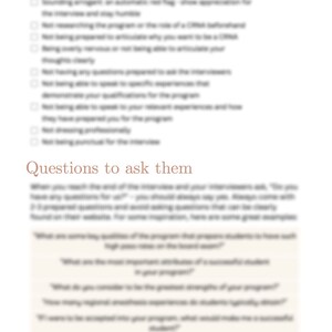 Interview Basics: CRNA School Interview Tips - Etsy