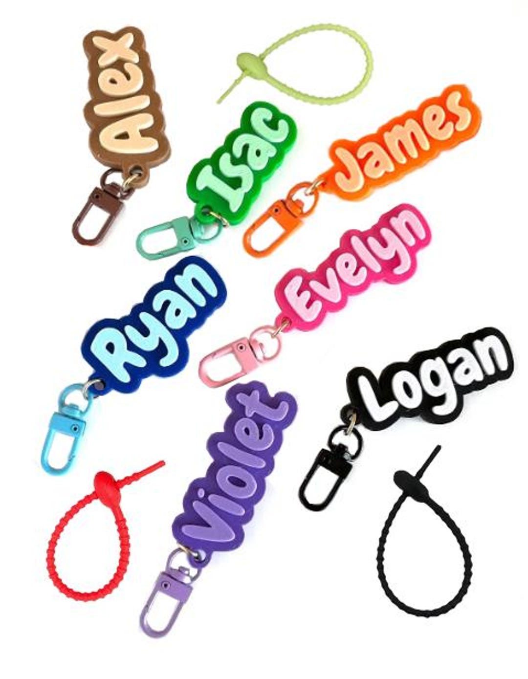 Custom 3D Printed Name Keychain: Personalized Bag Tag With Silicone ...