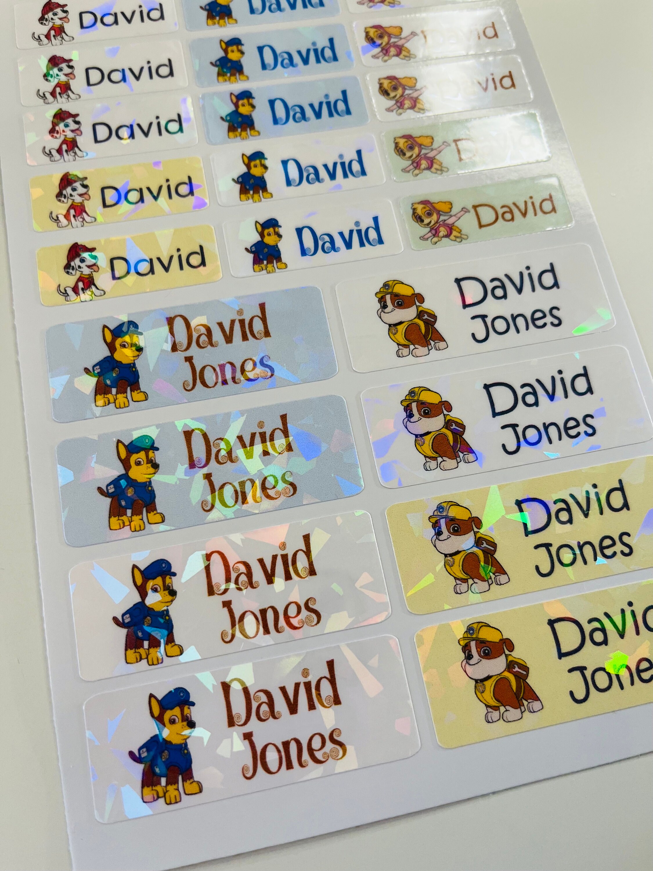 Paw Patrol Name Labels, Paw Patrol Custom Waterproof Sticker,paw Patrol ...