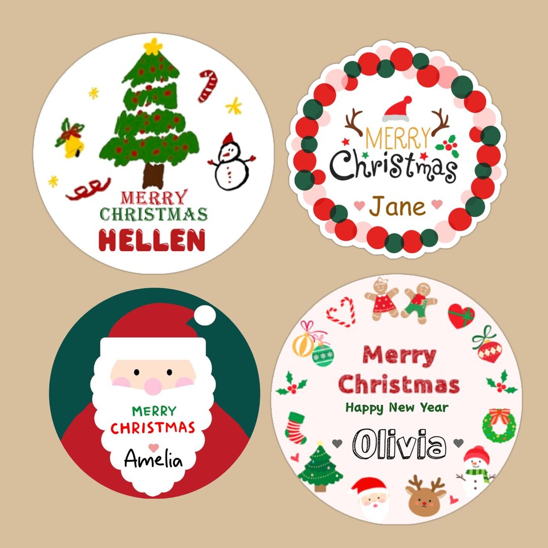 Personalized Santa Stickers, Custom Christmas Labels With Name ...