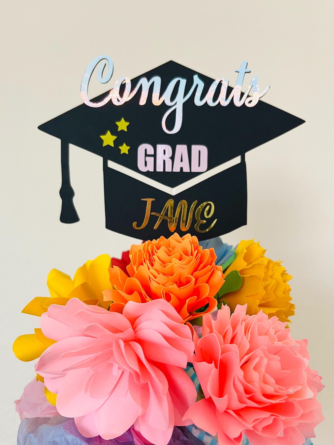 Personalized Graduation Cap Topper – Congrats Grad With Name ...