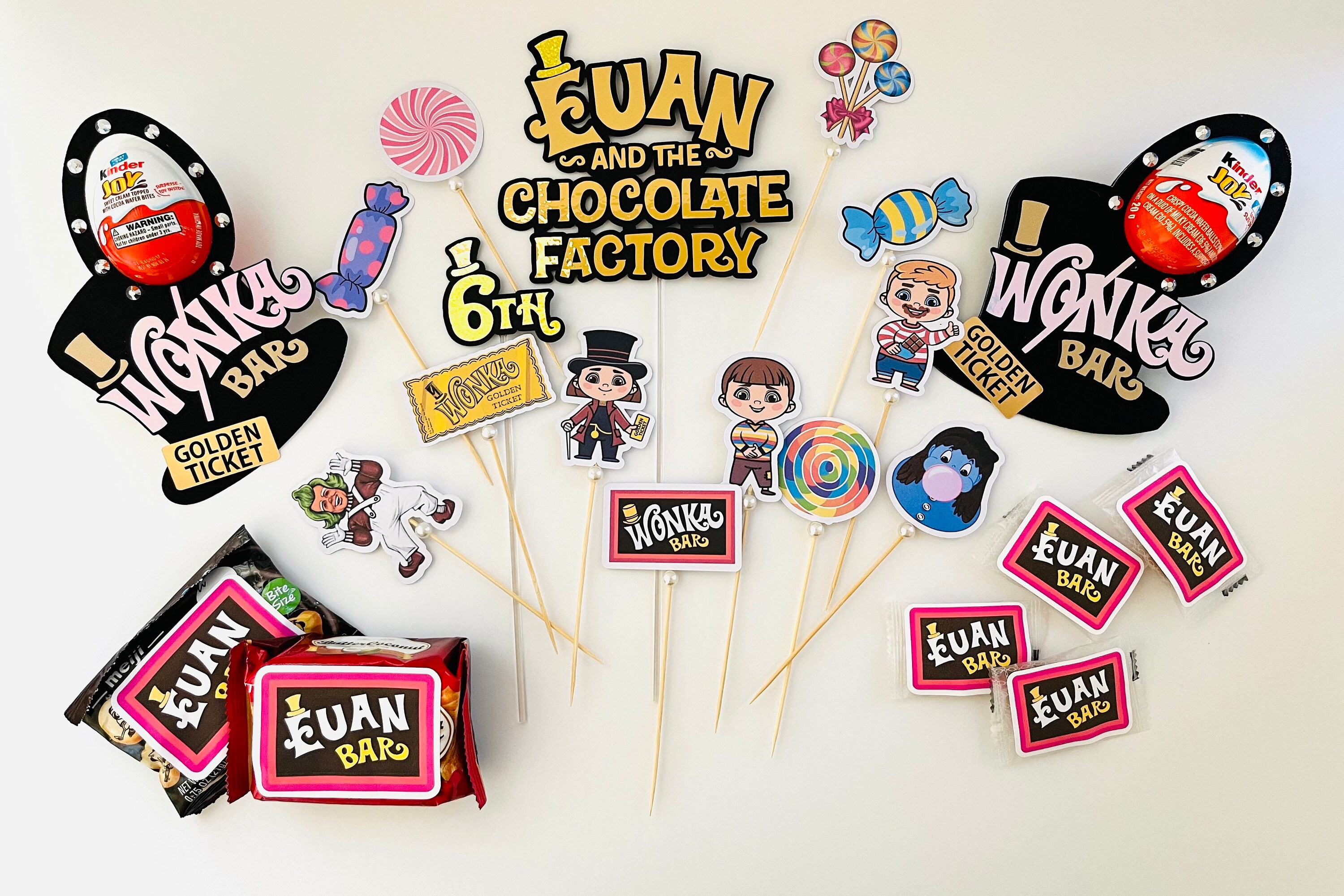 Charlie and the Chocolate Factory Cake Topper, Willy Wonka Cake Topper ...