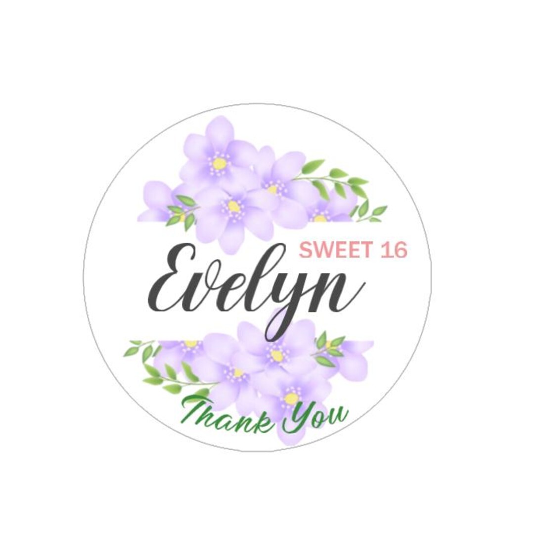 Personalized Sweet Sixteen Party Favor Stickers Custom Sweet 16 ...