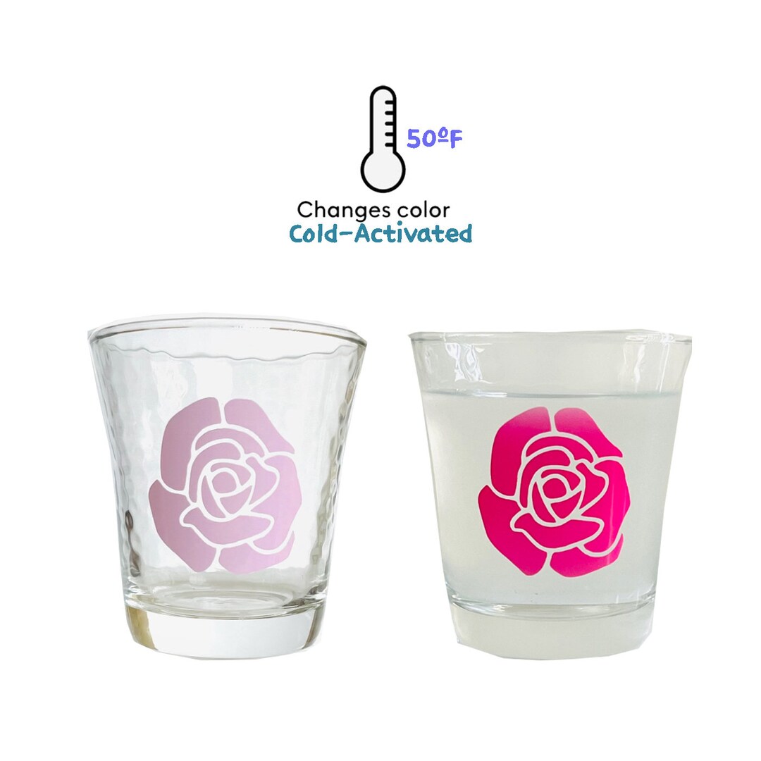 Color Changing Rose Drinking Glasses, Red Rose Design Glass, 125ml ...