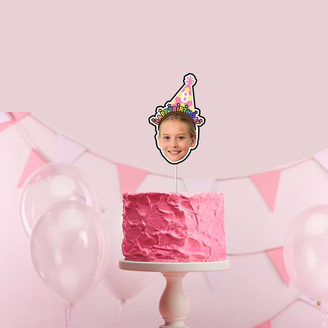 Face Photo on Stick Custom Face Cake Topper Fun Face Photo Prop Face ...