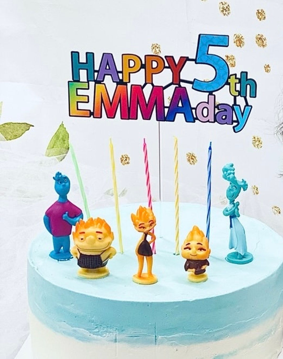 Elemental Birthday Party, Elemental Customized Birthday Topper, Rainbow ...