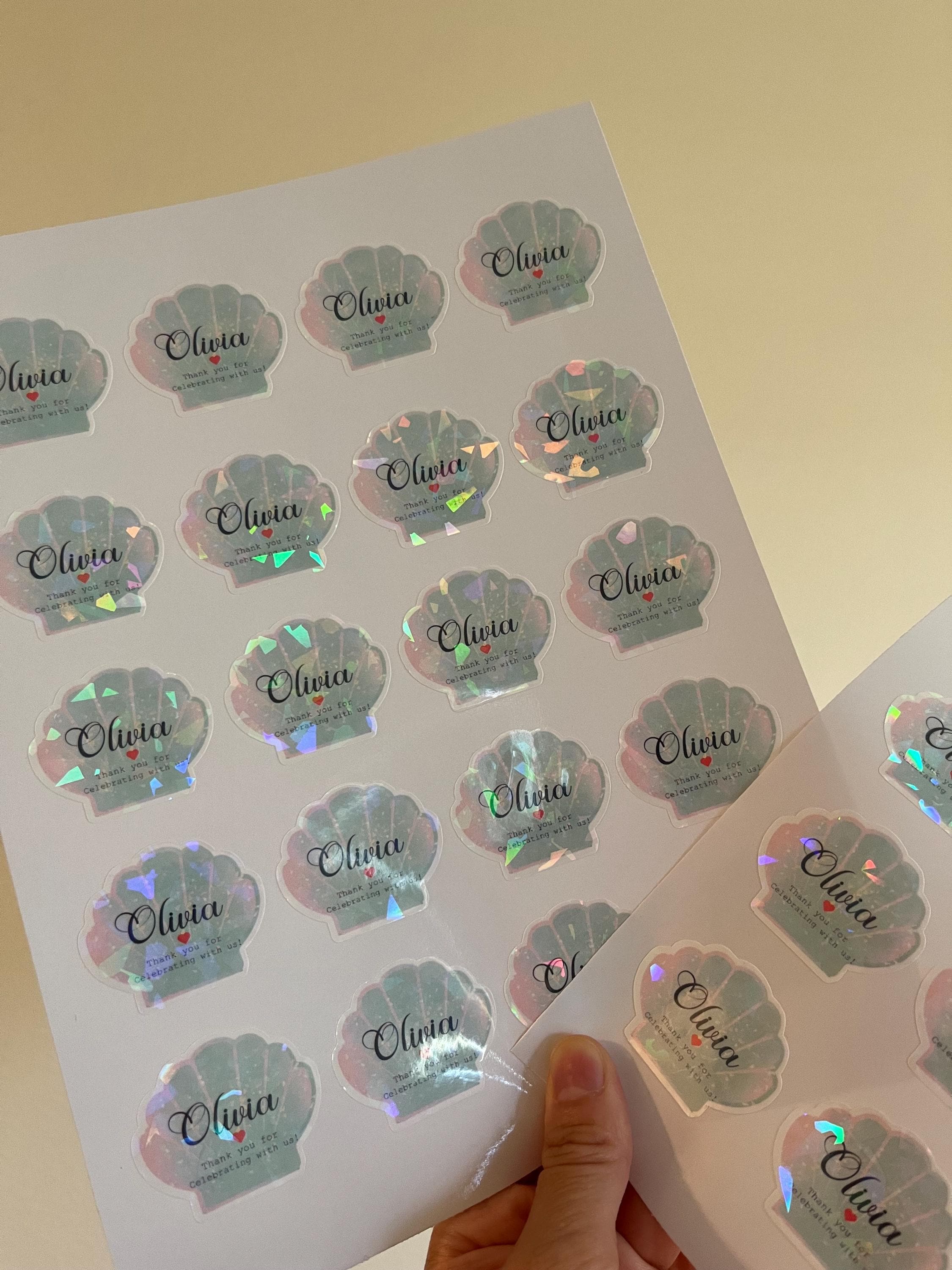 20 Pcs Custom Under the Sea Birthday Stickers, Shell Favor Labels - Etsy