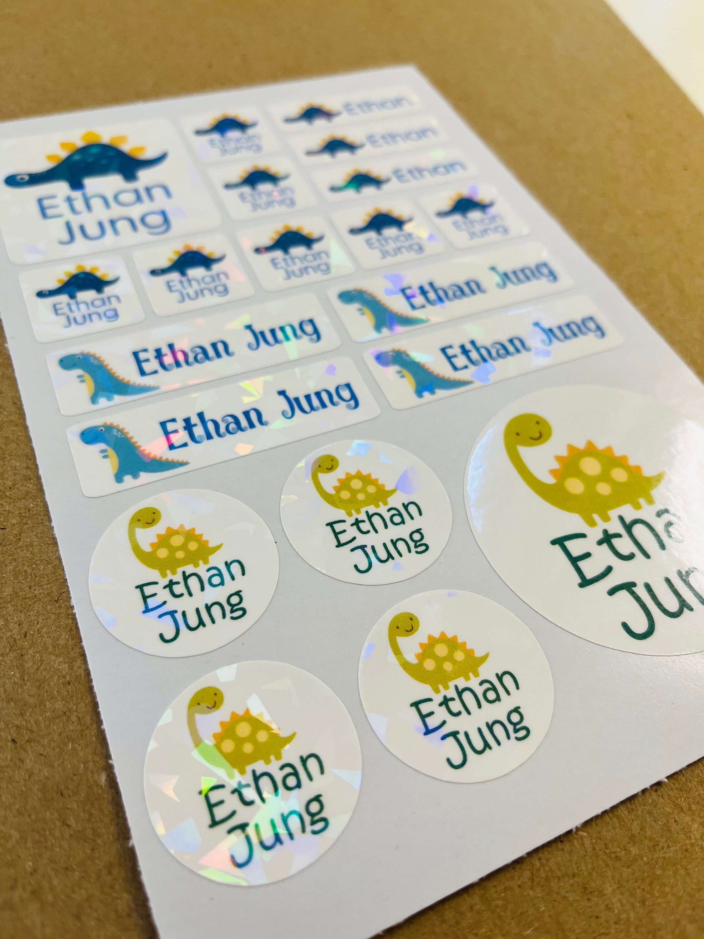 Dinosaur Name Labels, Dinosaur Custom Waterproof Sticker,dinosaur Name ...