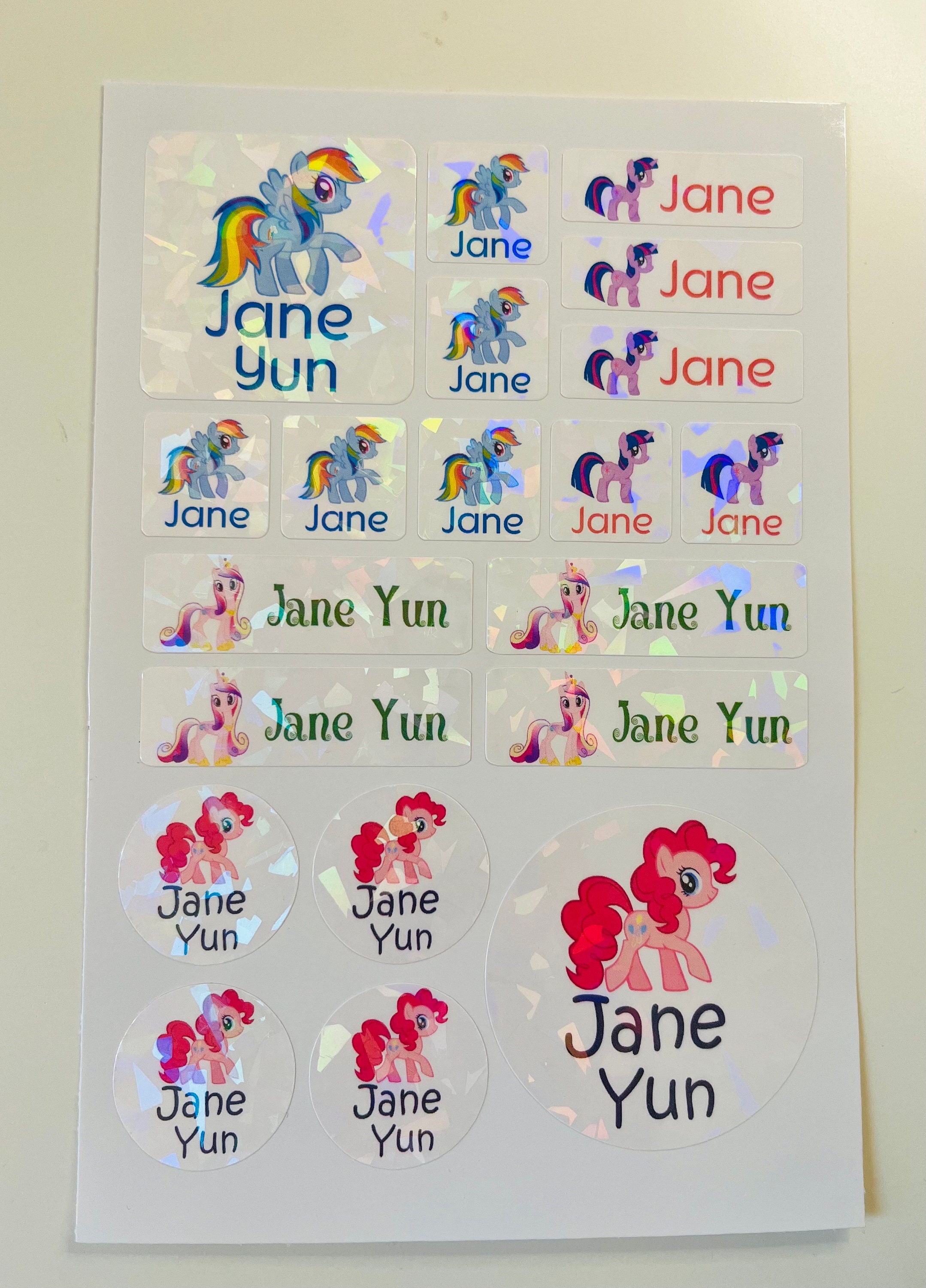 My Little Pony Name Labels, My Little Pony Custom Waterproof Sticker,my ...