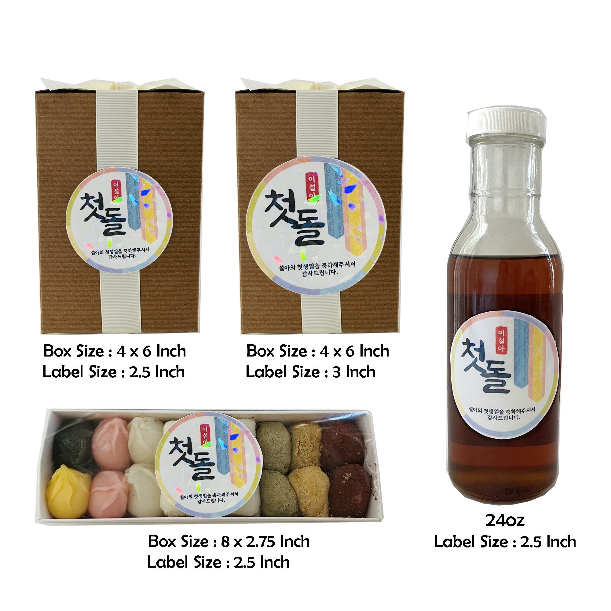 Korean Dol Party Stickers, Korean Dol Labels,korean First Birthday ...