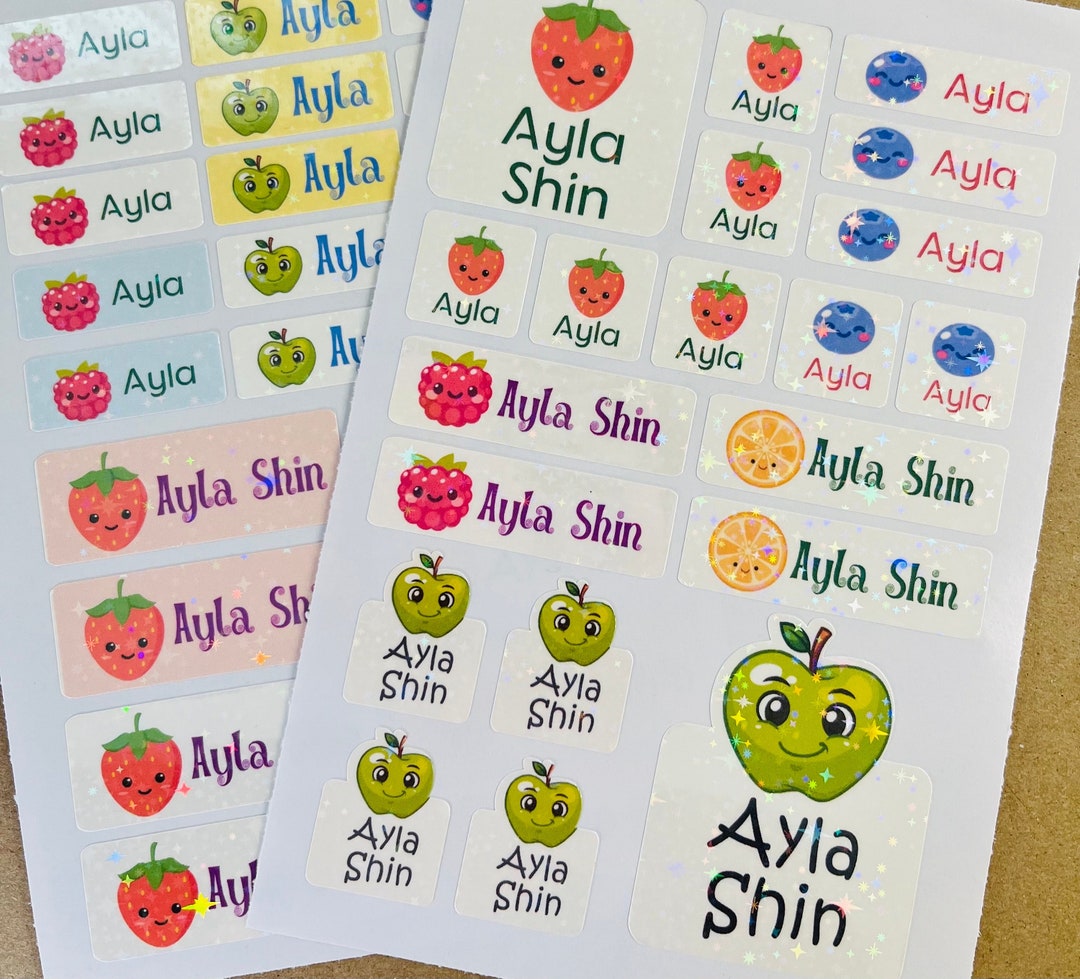 Fruits Name Sticker, Fruits Name Labels, Fruits Waterproof Name Sticker ...