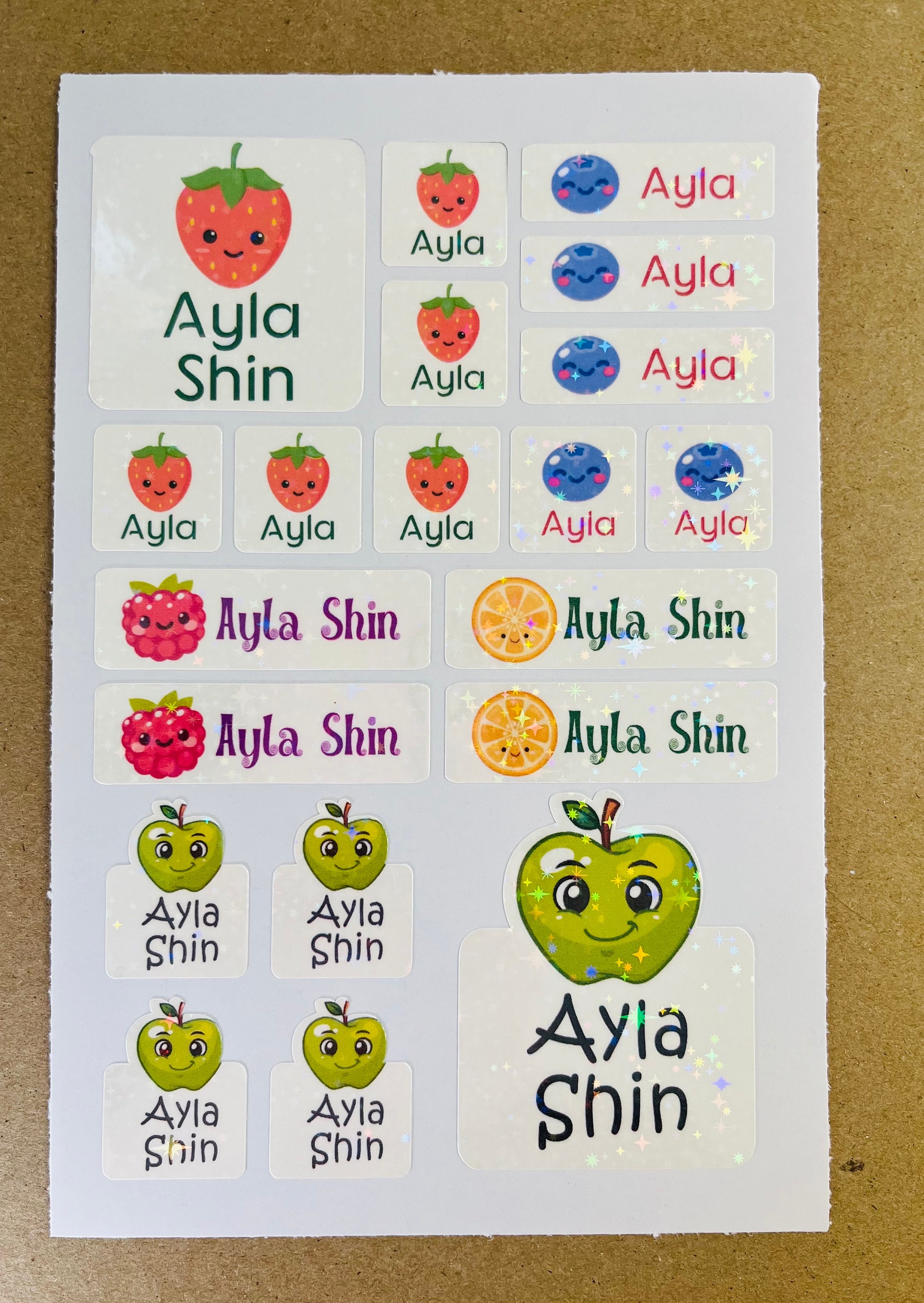 Fruits Name Sticker, Fruits Name Labels, Fruits Waterproof Name Sticker ...