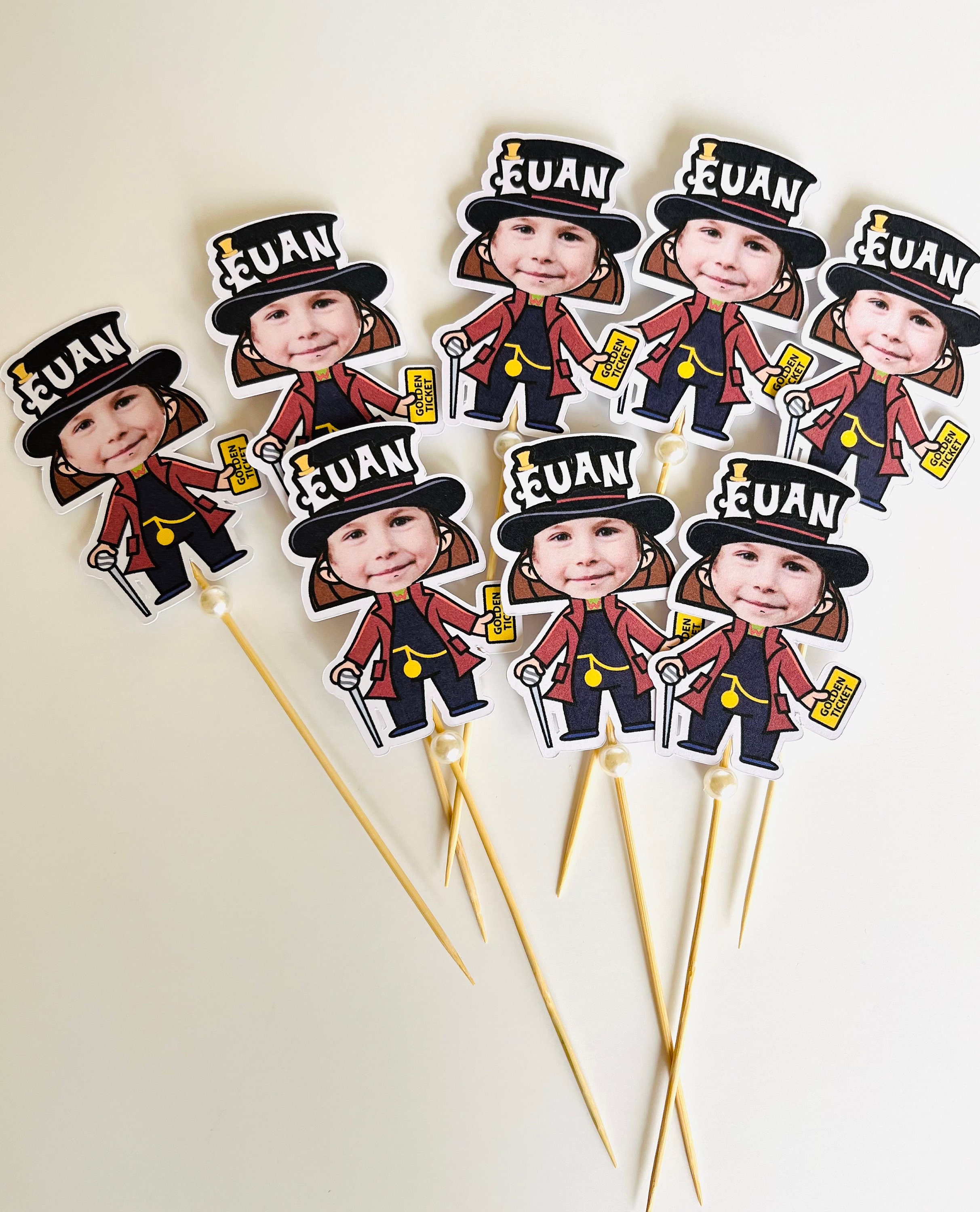 Willy Cake Topper, Wonka Cupcake Topper, Willy Face Cupcake Topper ...