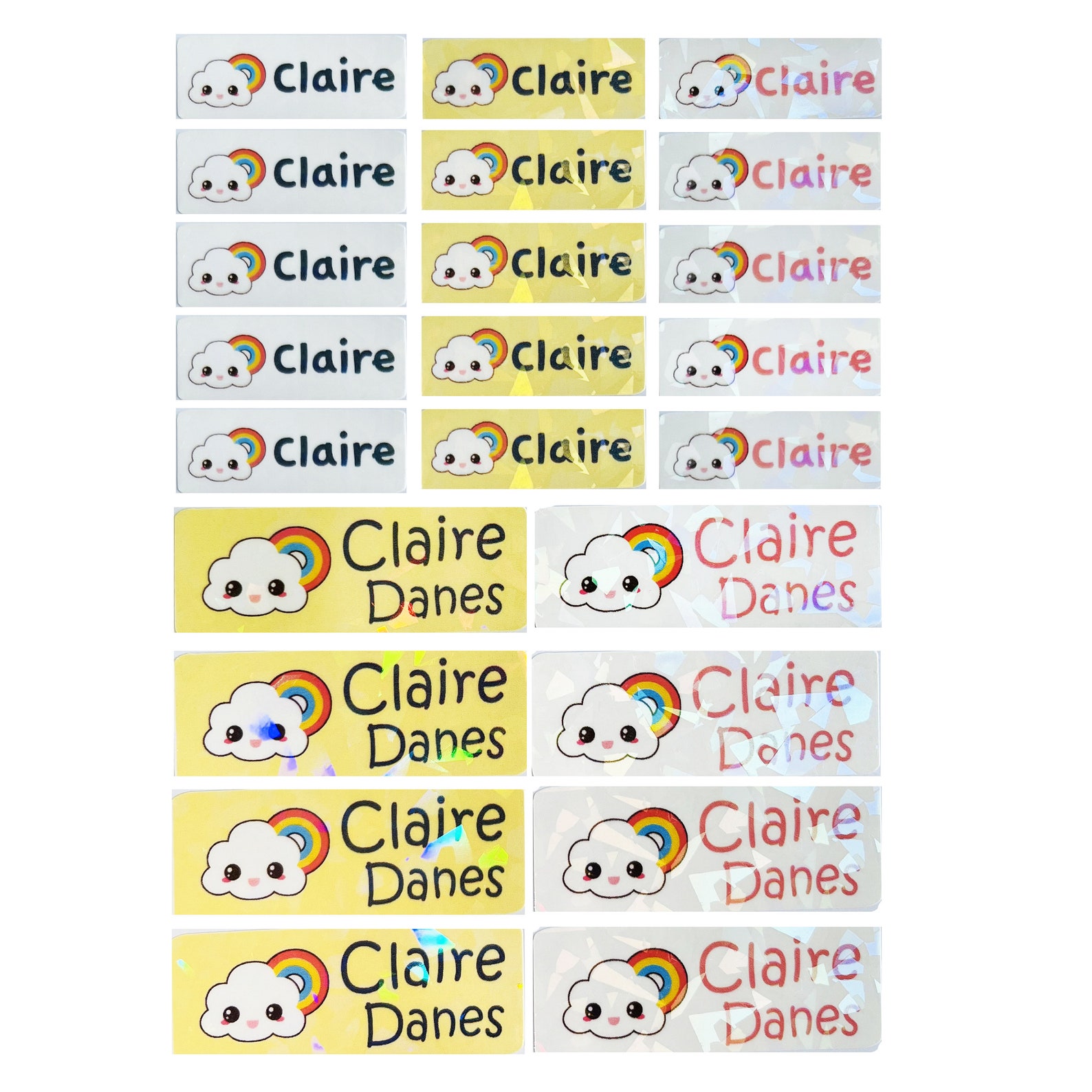 Rainbow Custom Waterproof Name Sticker, Rainbow Name Sticker, Cute ...