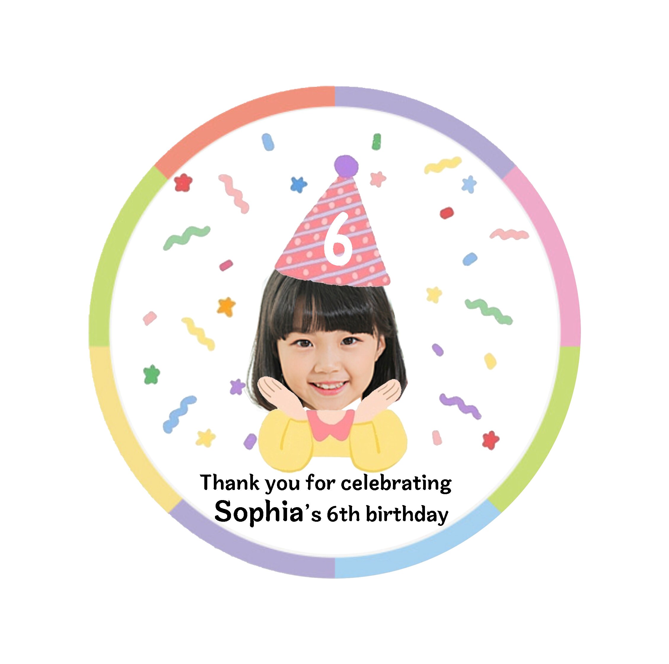Birthday Face Photo Labels, Custom Birthday Face Labels, Custom ...