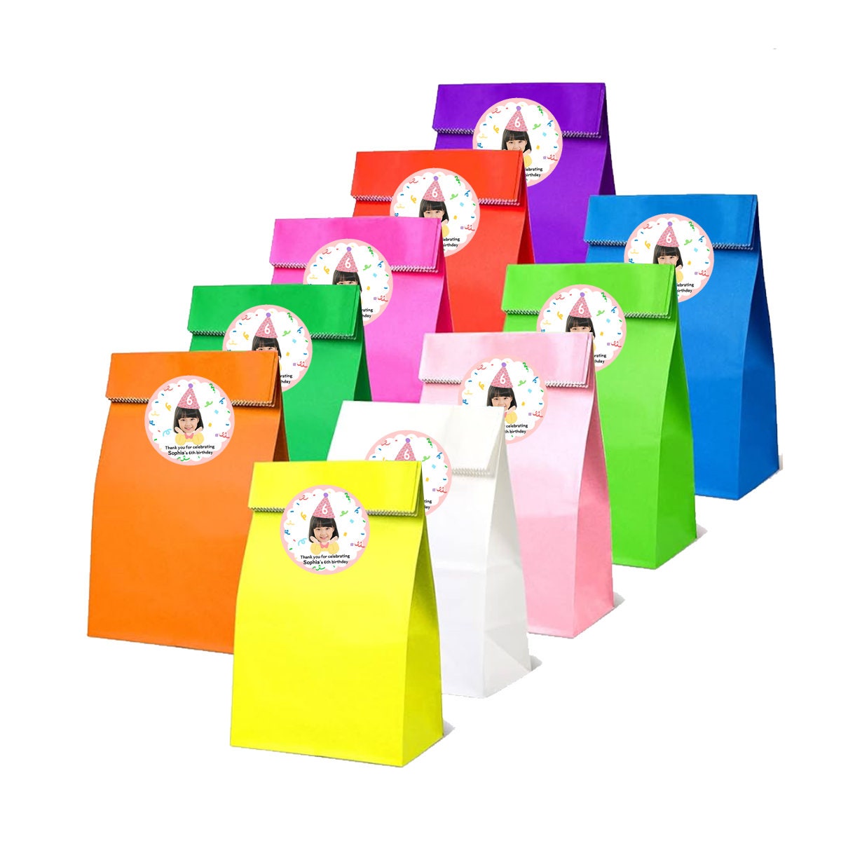 Birthday Face Photo Thank You Labels, Custom Birthday Face Labels for ...