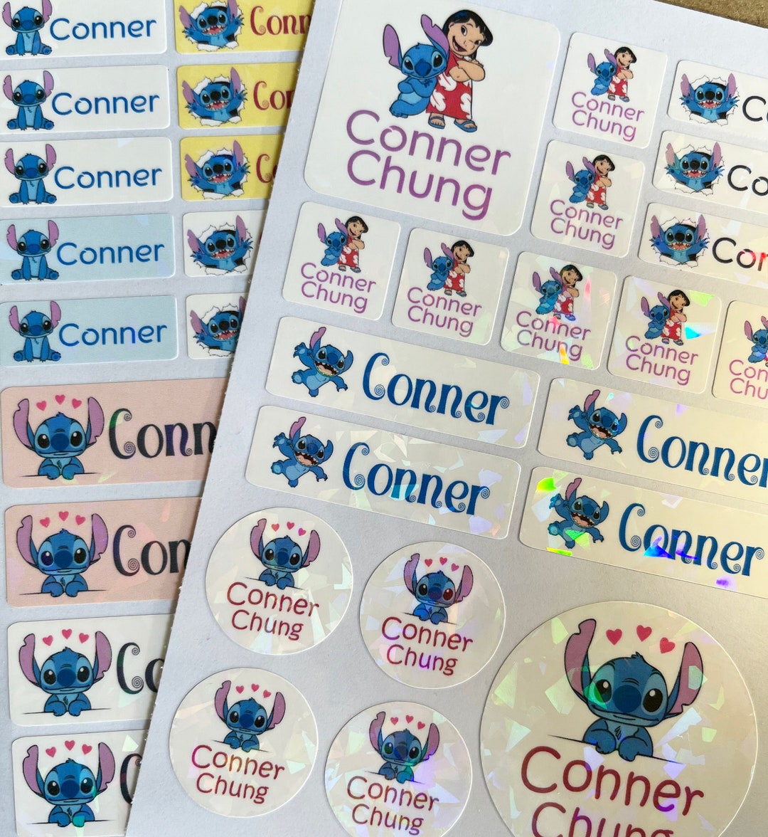 Lilo and Stitch Name Sticker, Lilo and Stitch Name Labels, Lilo and ...