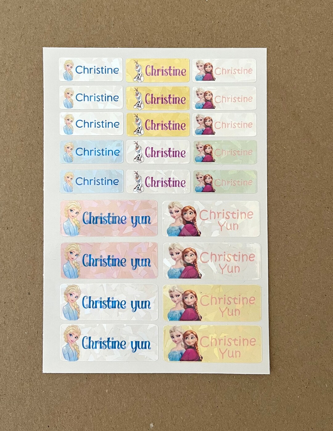 Elsa Frozen Waterproof Sticker,elsa Name Sticker, Frozen Name Sticker ...