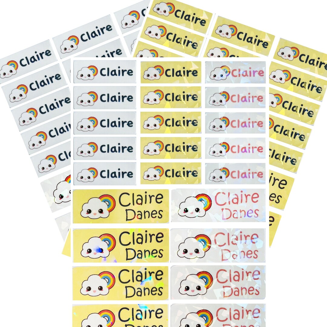Rainbow Custom Waterproof Name Sticker, Rainbow Name Sticker, Cute ...