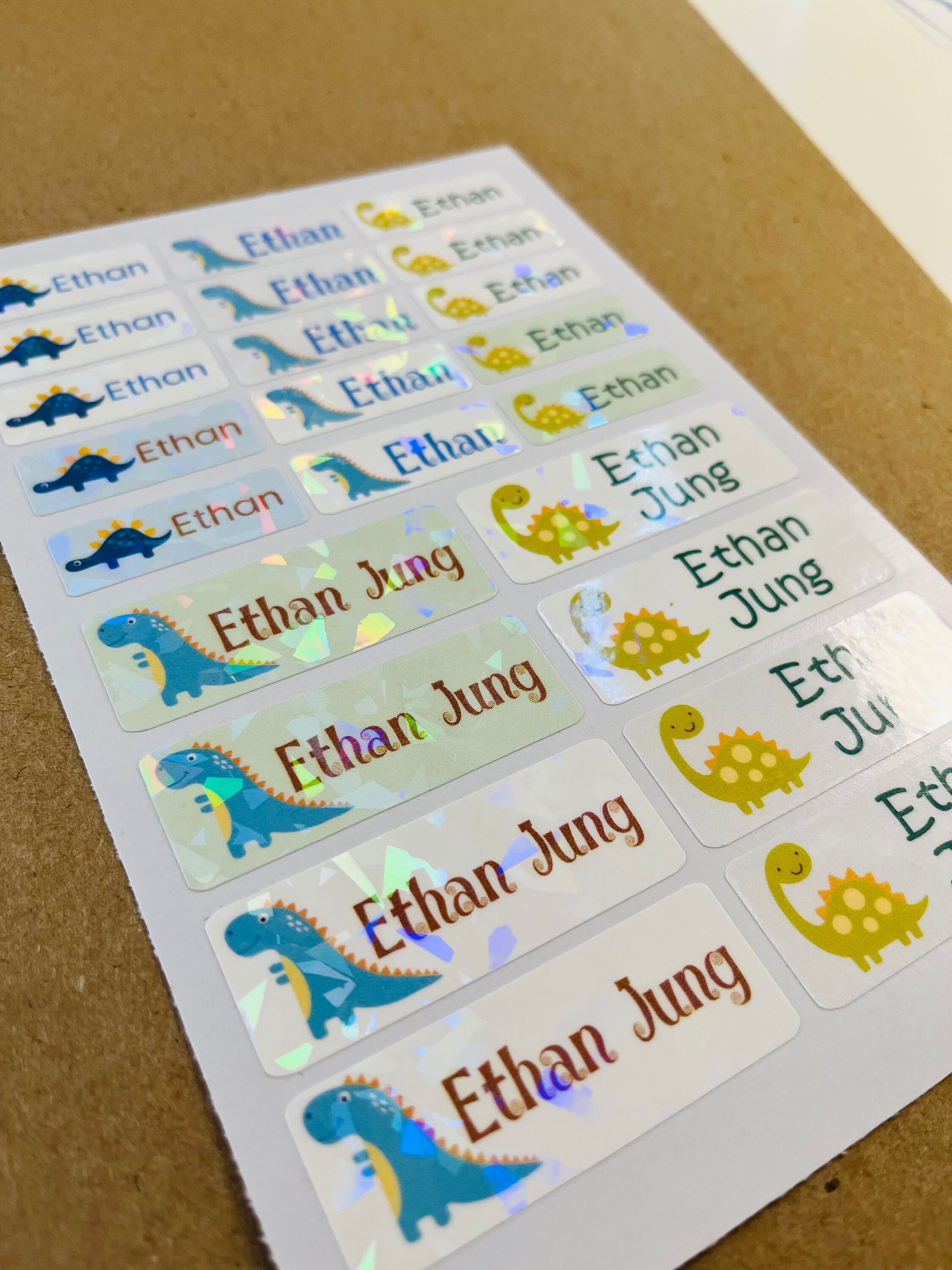 Dinosaur Name Labels, Dinosaur Custom Waterproof Sticker,dinosaur Name ...