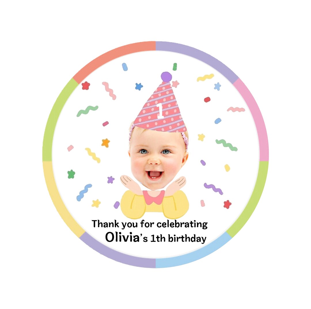 Birthday Face Photo Labels, Custom Birthday Face Labels, Custom ...