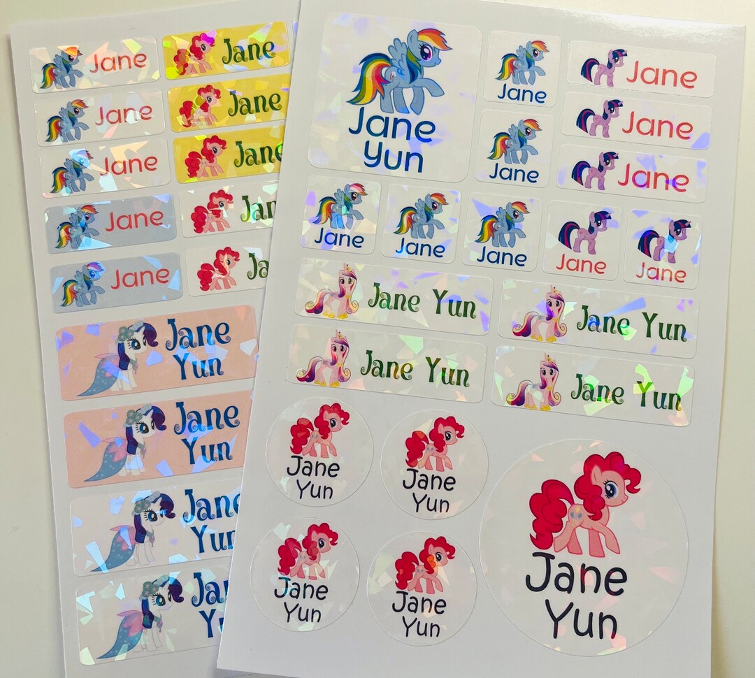 My Little Pony Name Labels, My Little Pony Custom Waterproof Sticker,my ...