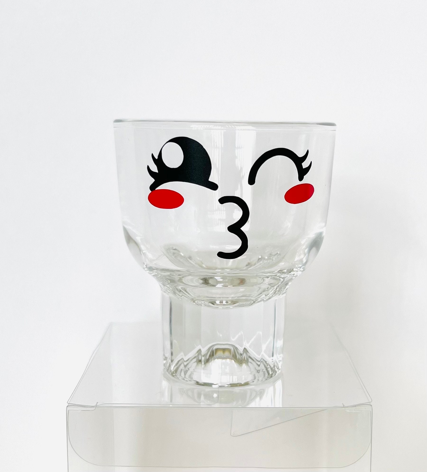 Kawaii Cute Face Glasses,face Expression,customized Glass,personalized ...