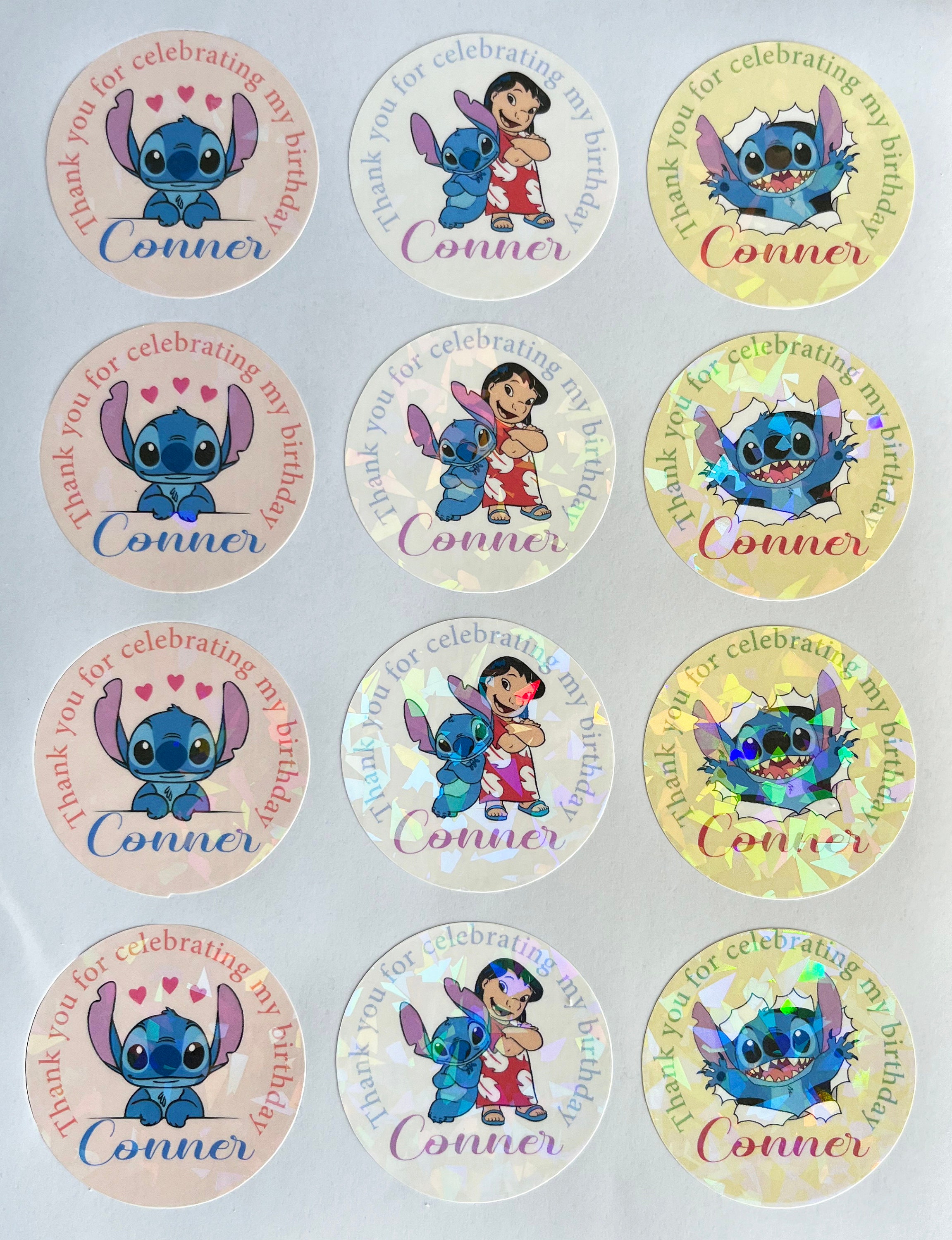 Lilo and Stitch Birthday Labels, Lilo and Stitch Thank You Label ...