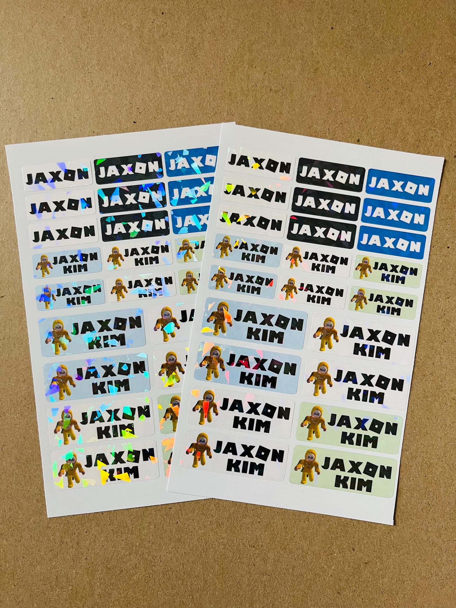 Personalized Holographic Name Stickers: Waterproof School Labels ...