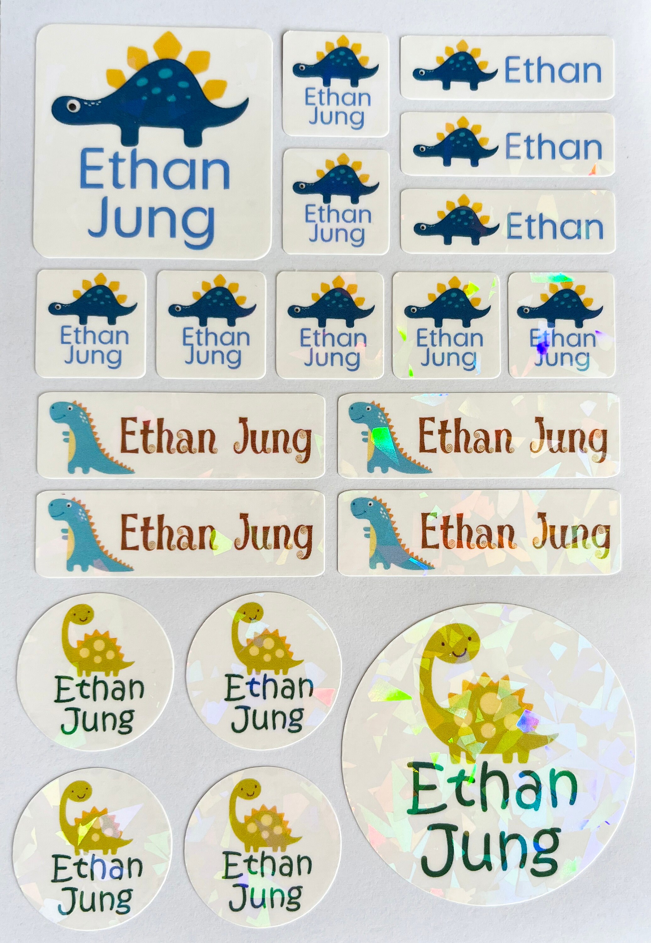 Dinosaur Name Labels, Dinosaur Custom Waterproof Sticker,dinosaur Name ...