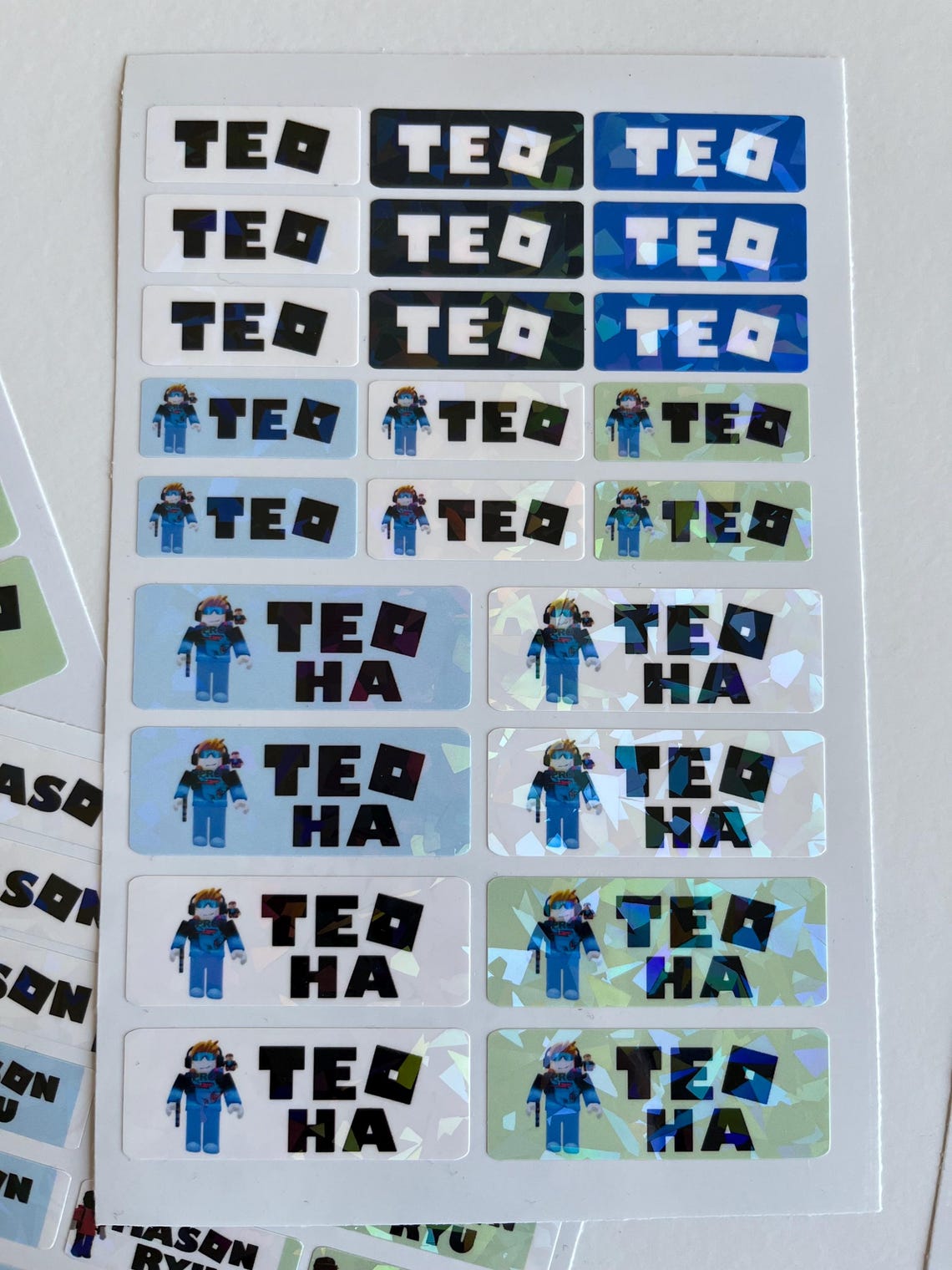 Personalized Holographic Name Stickers: Waterproof School Labels ...