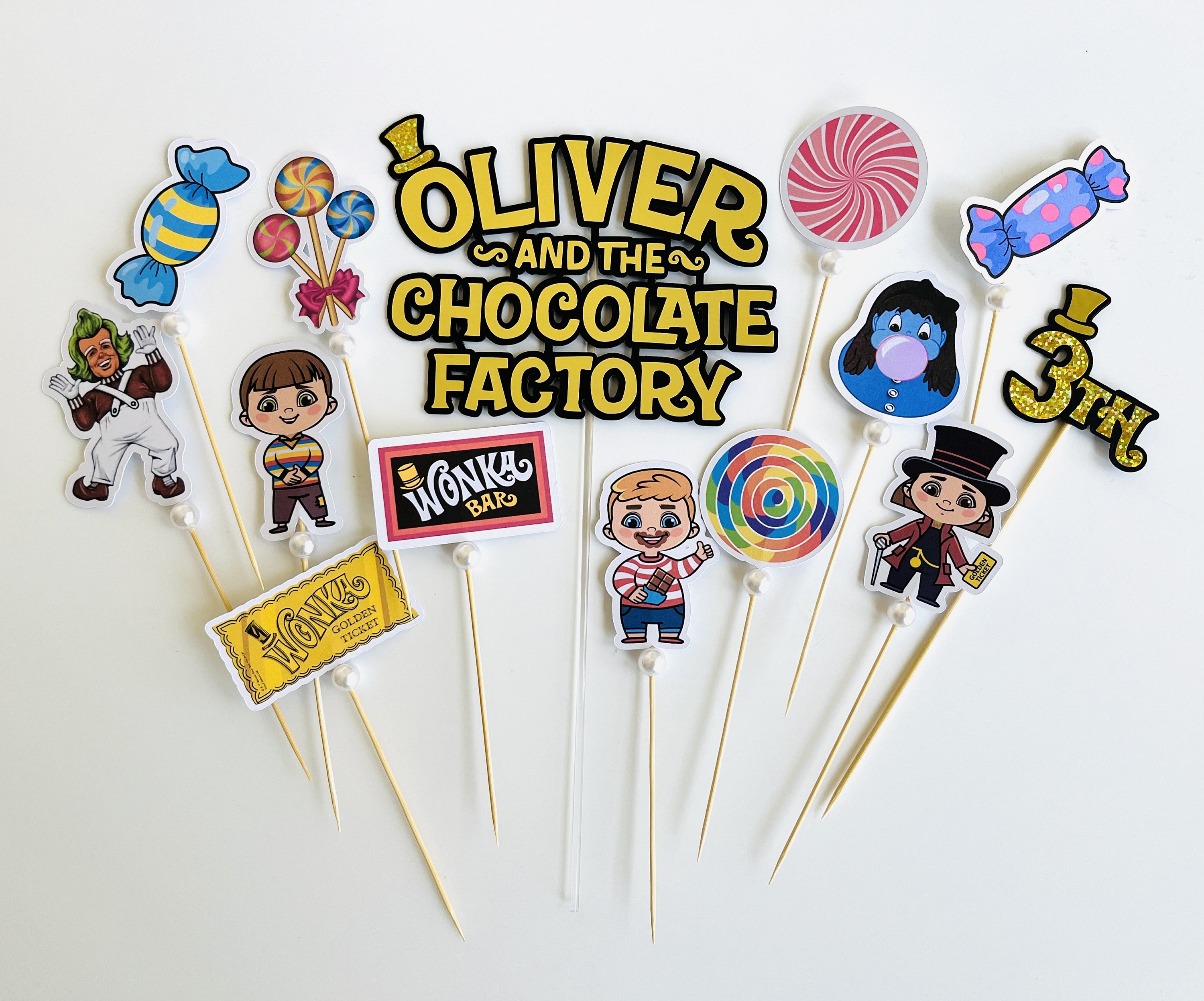 Charlie and the Chocolate Factory Cupcake Topper Willy Wonka Cupcake ...