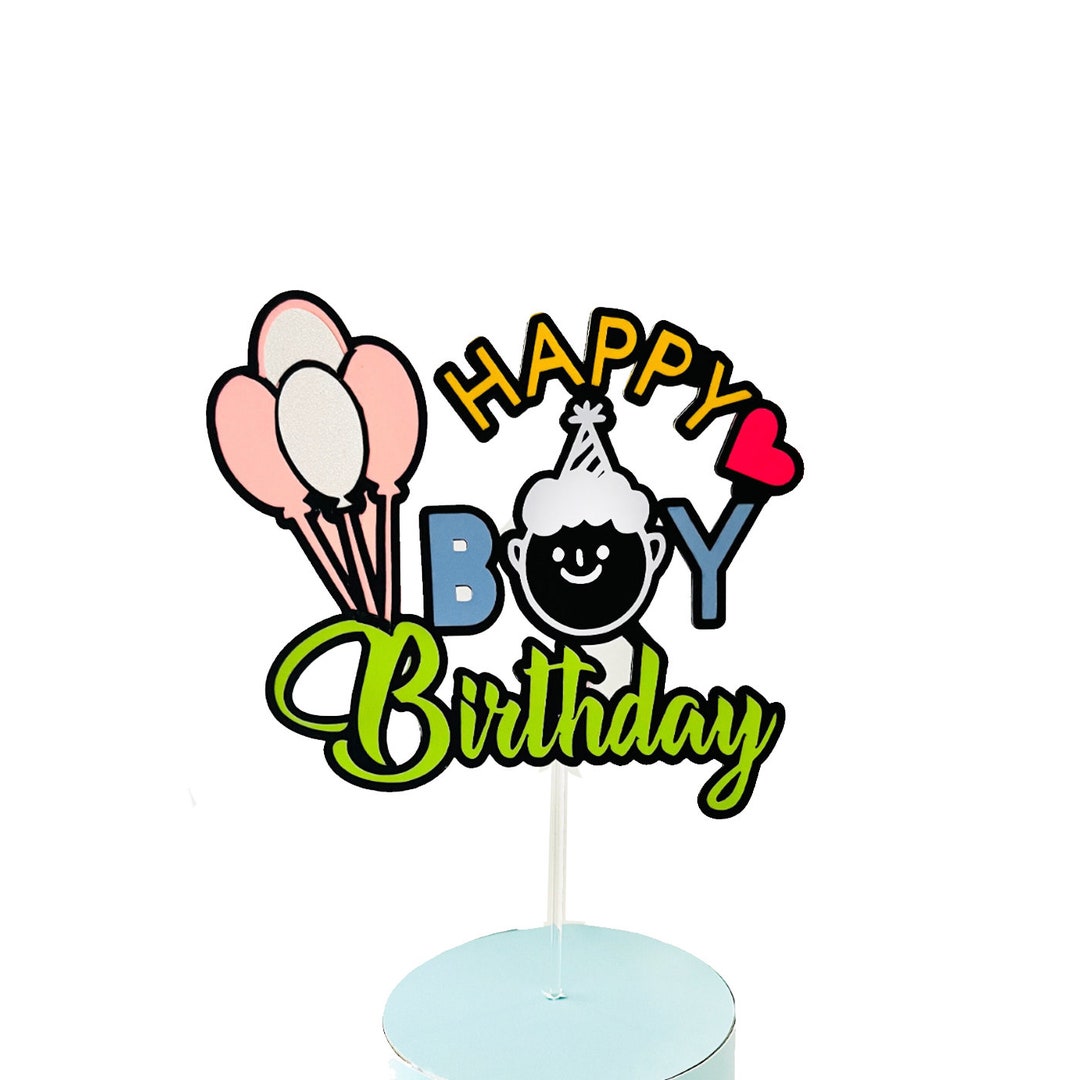 Custom Cake Topper, Birthday Boy Cake Topper, Birthday Topper, Cake ...