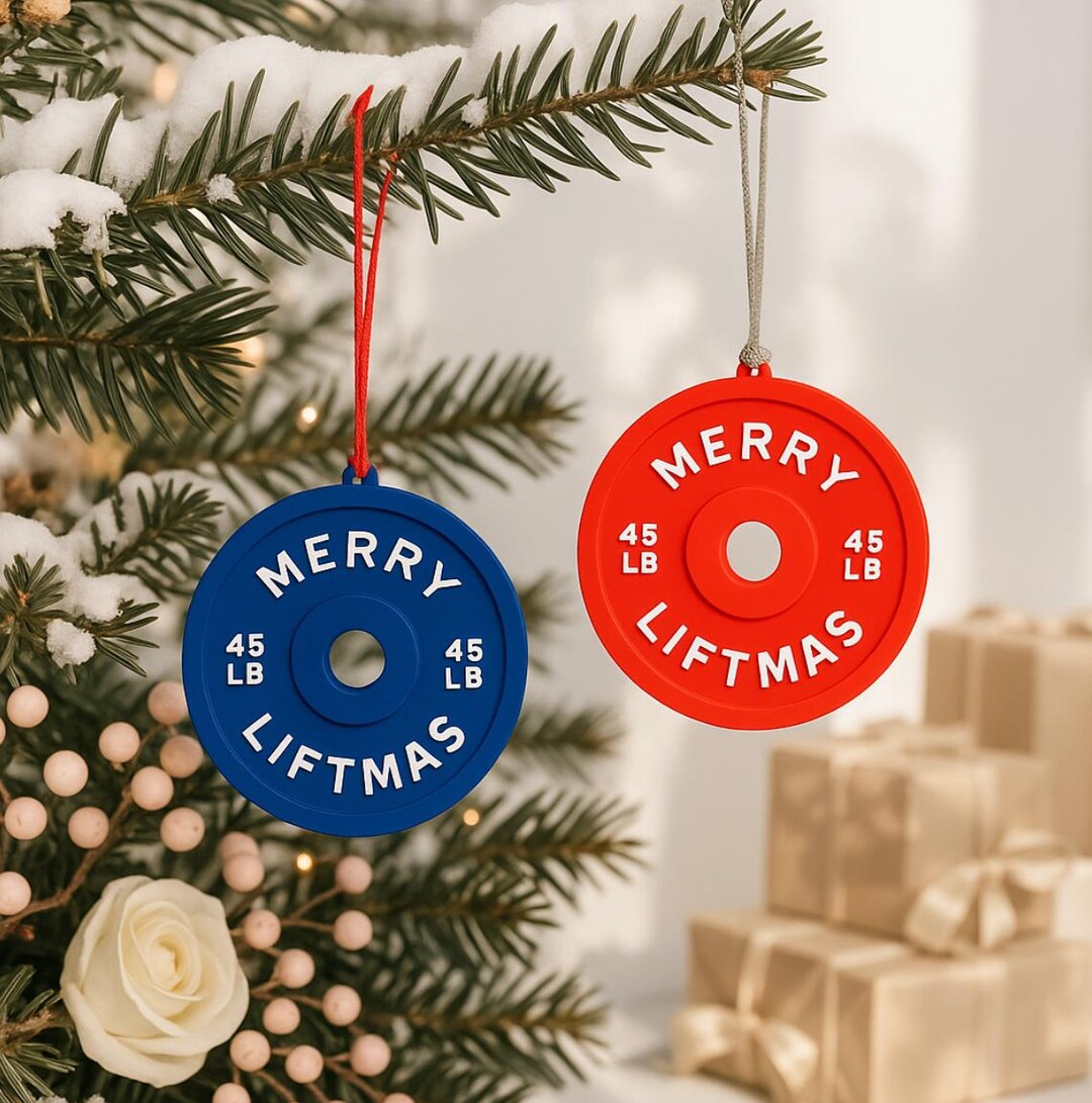 Merry Liftmas Ornament | Weight Plate Christmas Ornaments | Gym Lover ...