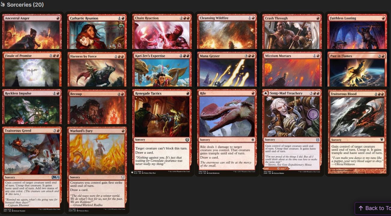 Custom 100 Card Commander Deck Rionya Fire Dancer MTG Deck - Etsy