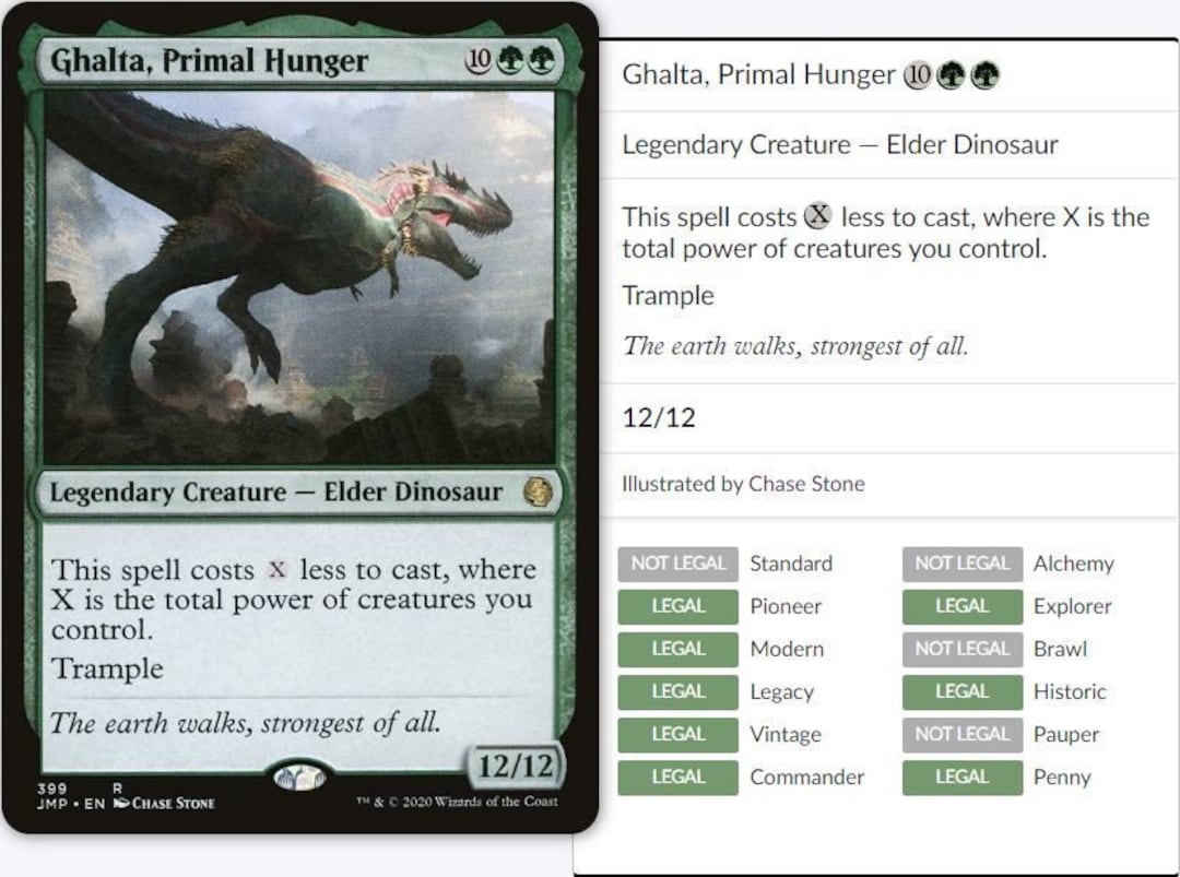 Custom 100 Card Commander Deck Ghalta, Primal Hunger MTG Deck - Etsy