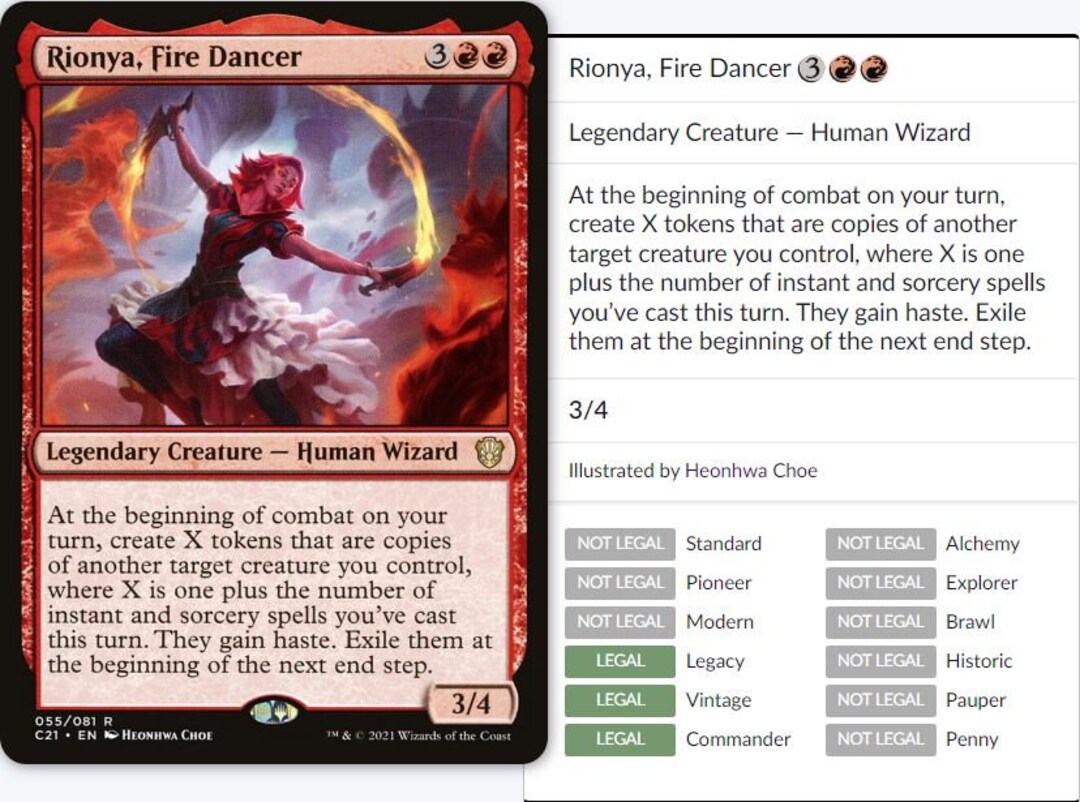 Custom 100 Card Commander Deck - Rionya, Fire Dancer MTG Deck - Etsy