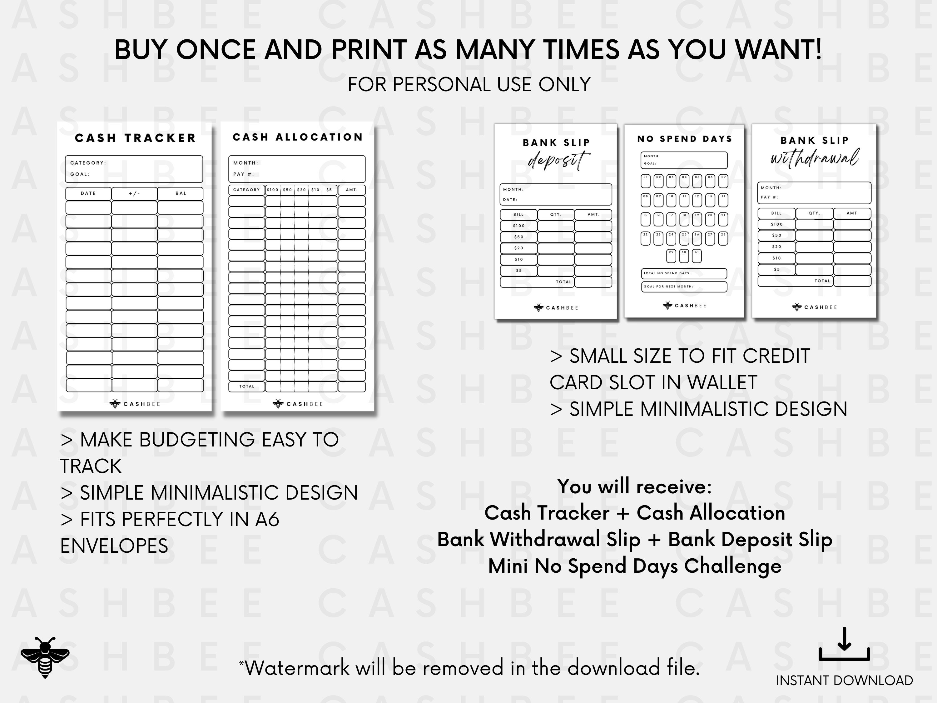 PRINTABLE Cash Budgeting Essentials Bundle A6 Wallet Size Instant ...