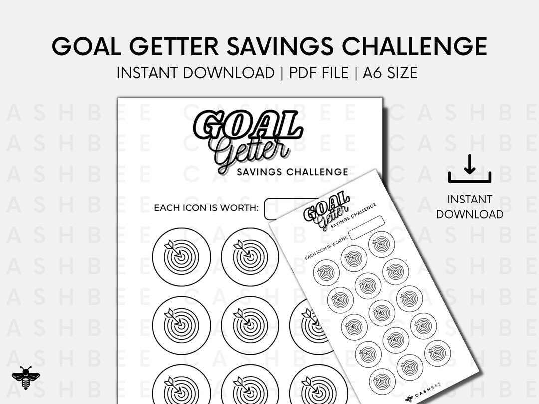 PRINTABLE Goal Getter Savings Challenge | A6 Size | Instant Download ...