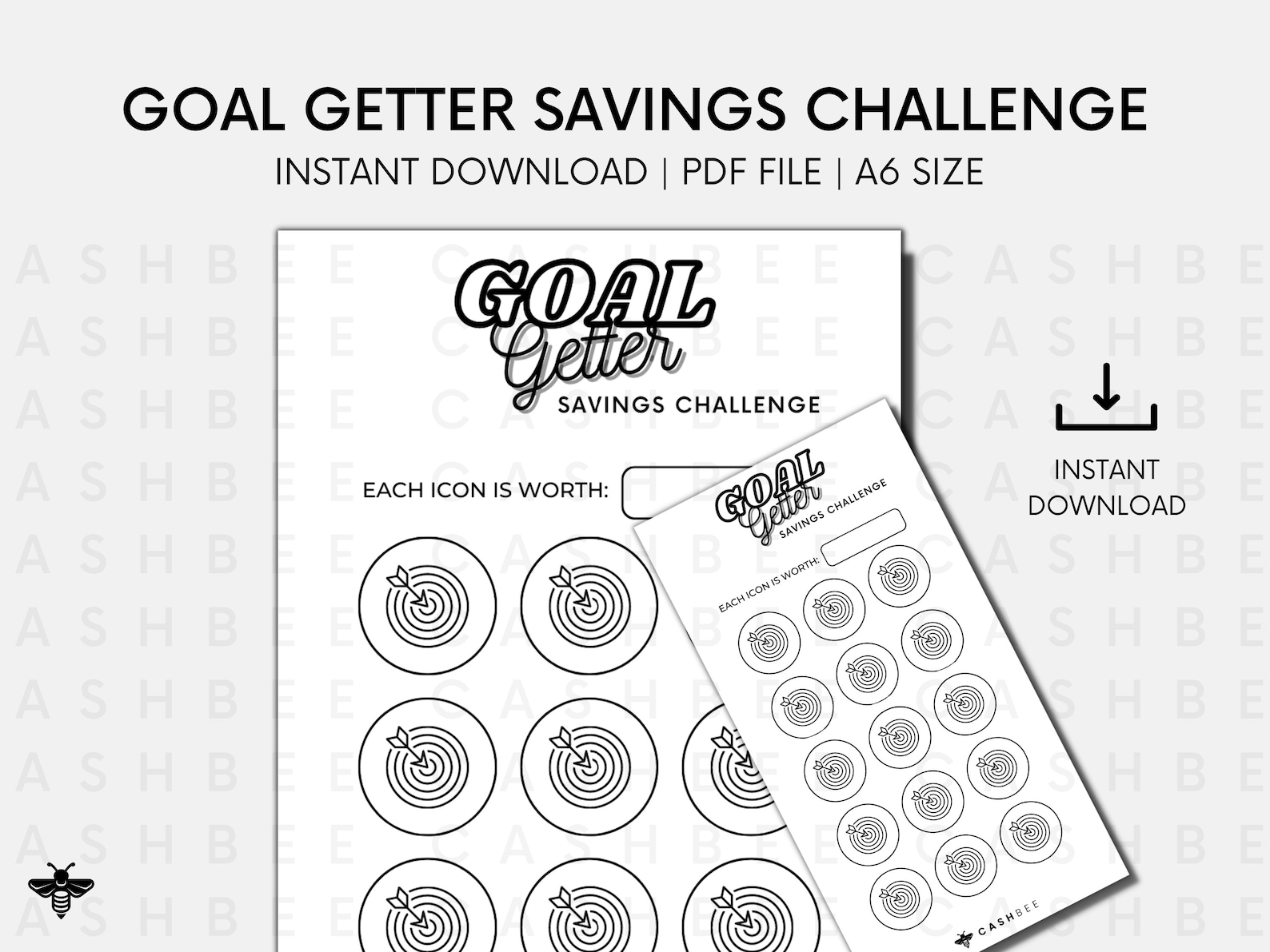 PRINTABLE Goal Getter Savings Challenge A6 Size Instant Download PDF ...