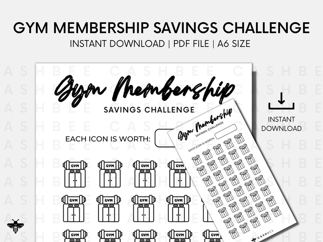 PRINTABLE Gym Membership Savings Challenge | A6 Size | Instant Download ...