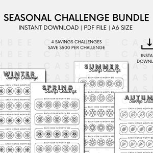 PRINTABLE Seasonal Savings Challenge Bundle | Winter Spring Summer ...