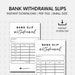 PRINTABLE Bank Withdrawal Slips | Wallet Size | Instant Download PDF ...